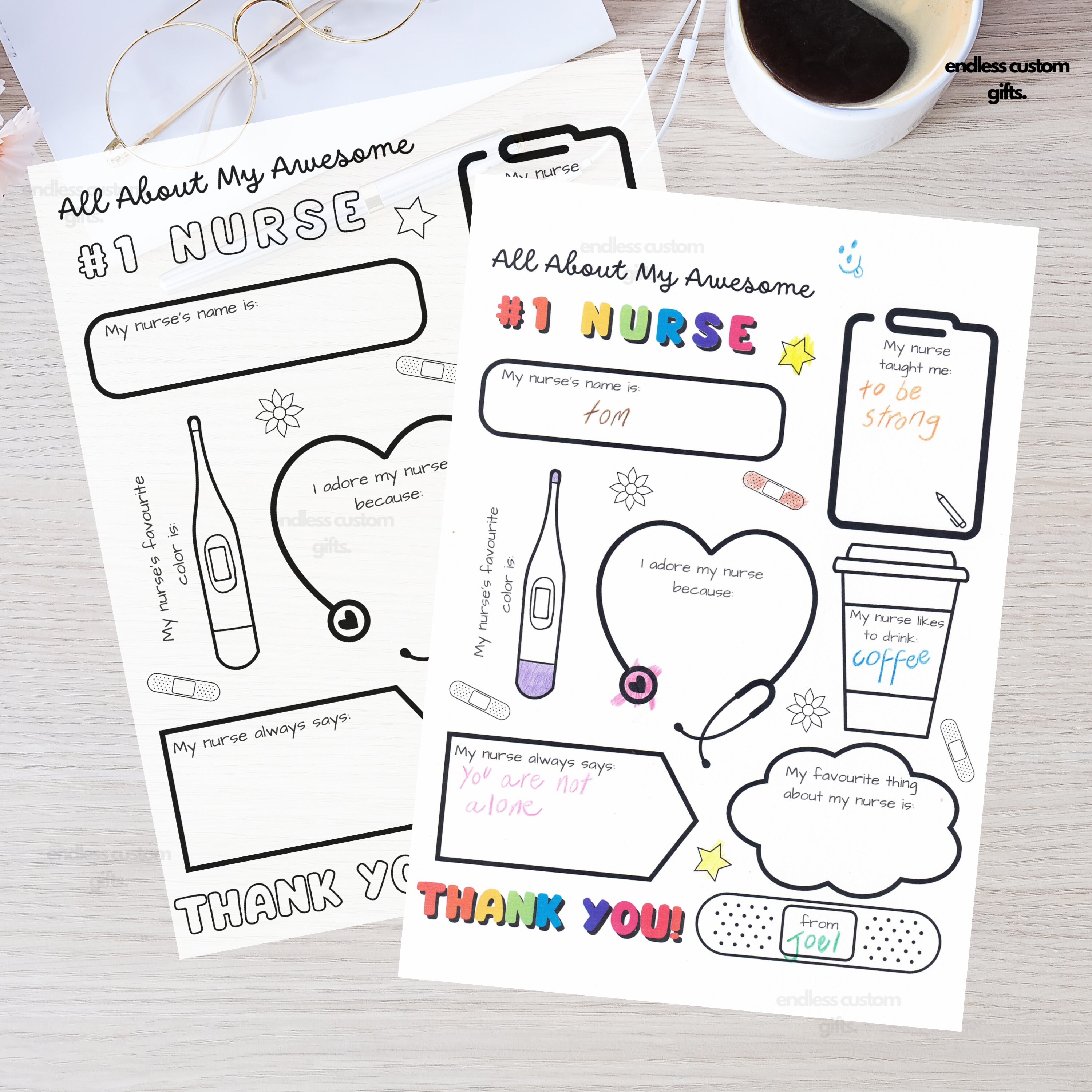 Nurse Appreciation Kids Coloring Page Nurse Thank You School Nurse Day ...