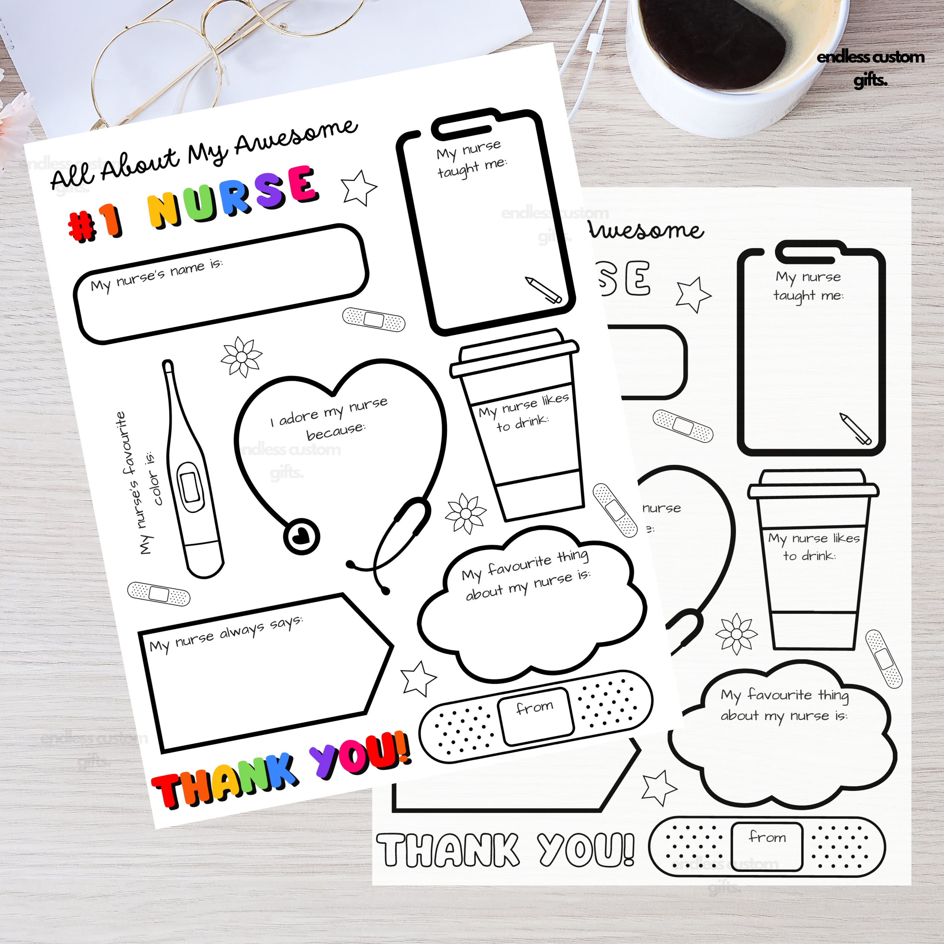 Nurse Appreciation Kids Coloring Page Nurse Thank You School Nurse Day ...