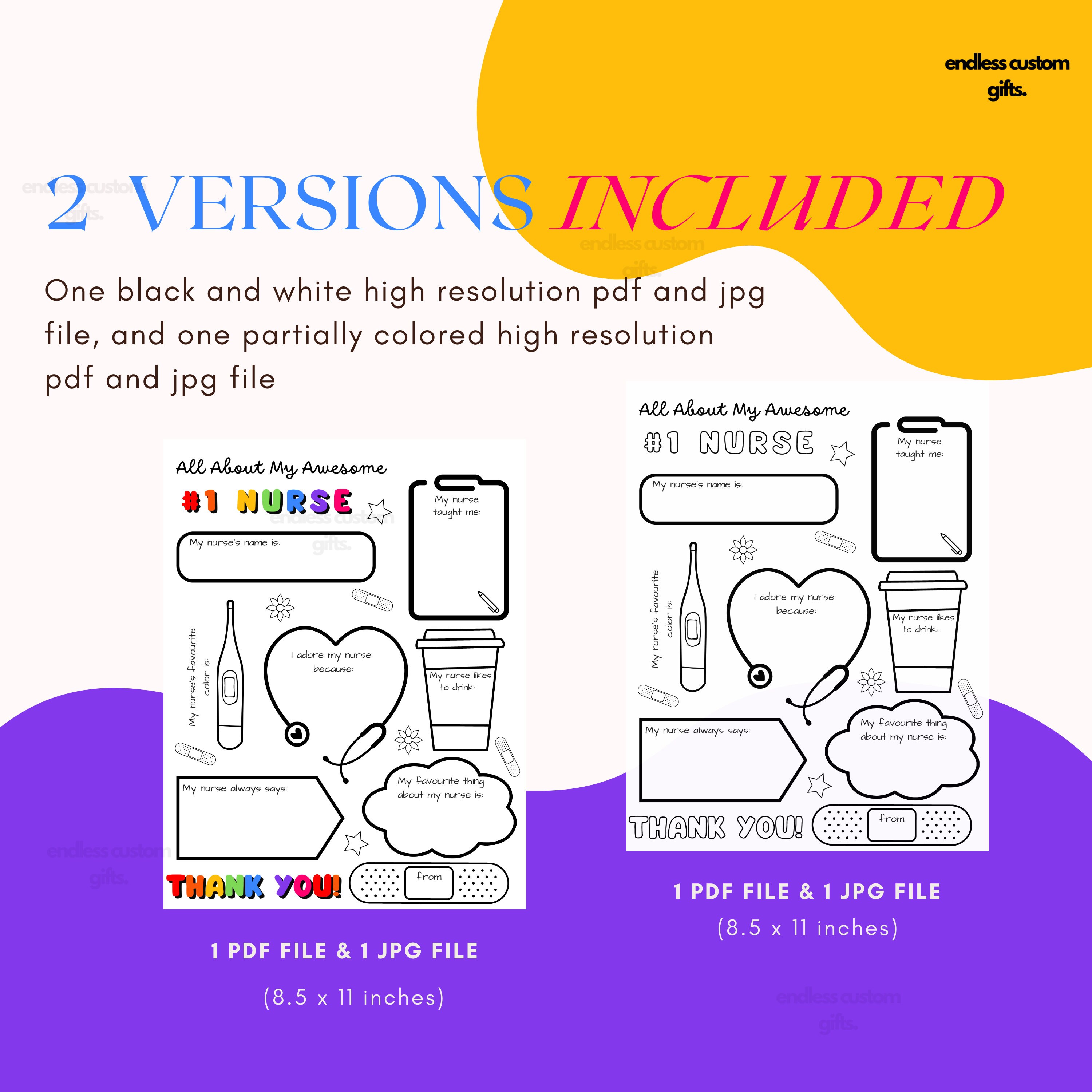 Nurse Appreciation Kids Coloring Page Nurse Thank You School Nurse Day ...