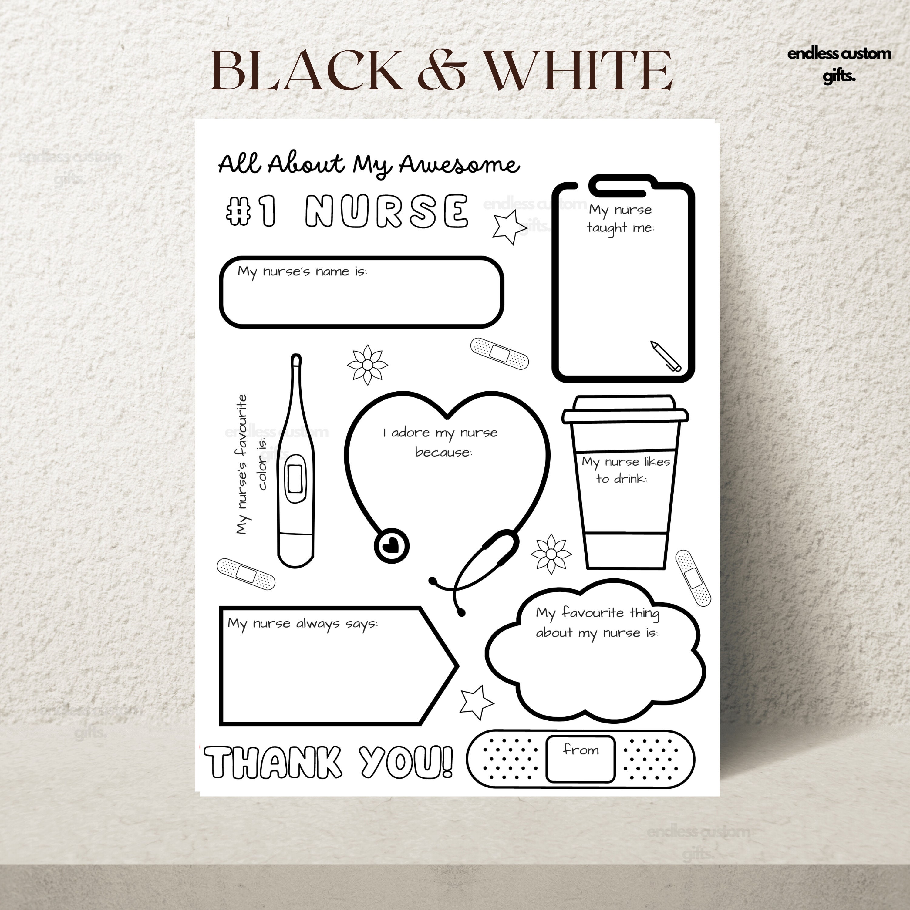 Nurse Appreciation Kids Coloring Page Nurse Thank You School Nurse Day ...