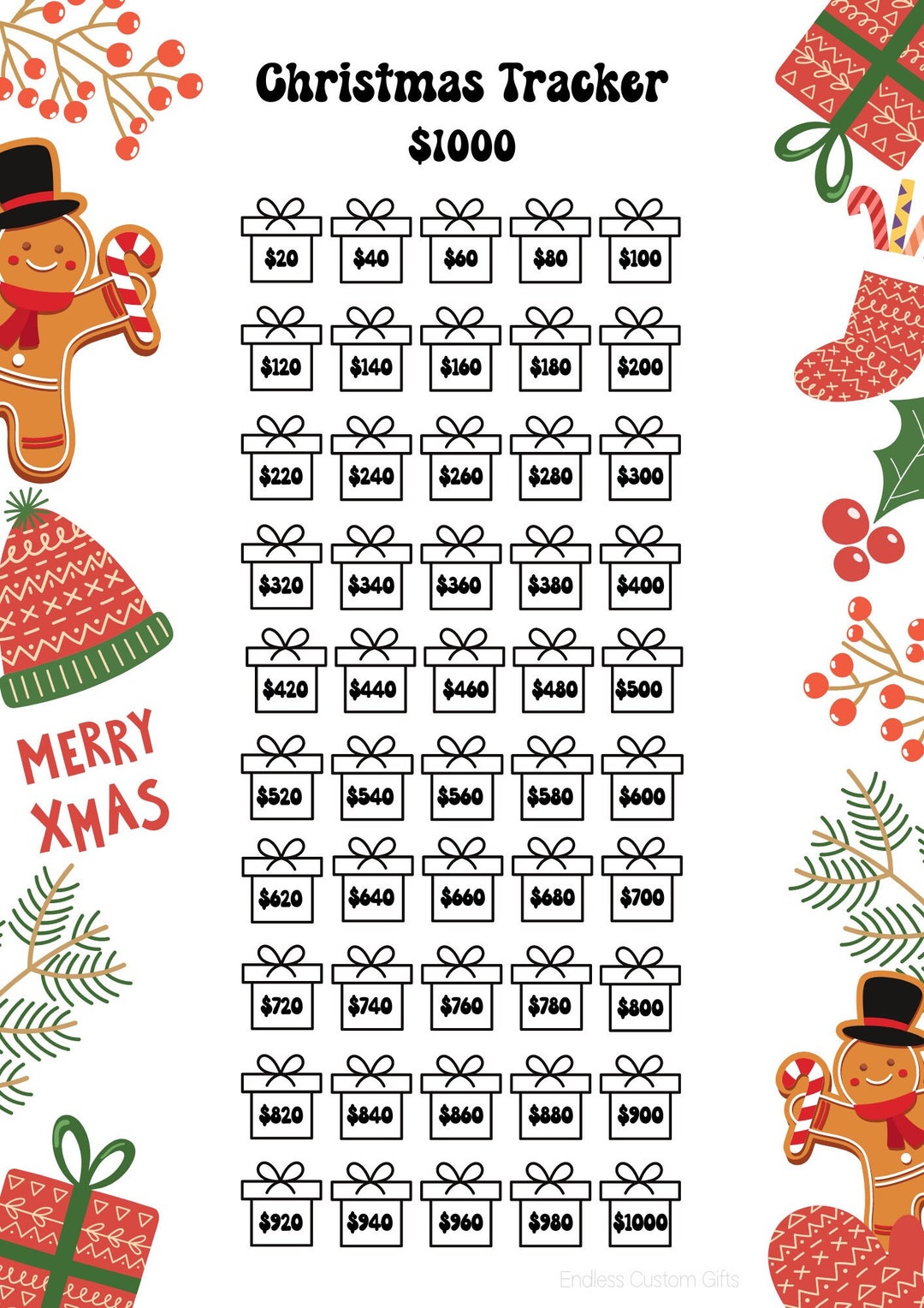 Christmas Money Tracker Savings Tracker Happy Planner Sticker Family ...
