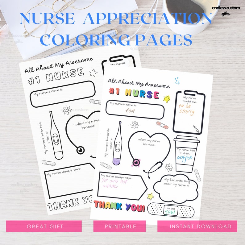 Nurse Appreciation Kids Coloring Page Nurse Thank You School Nurse Day ...