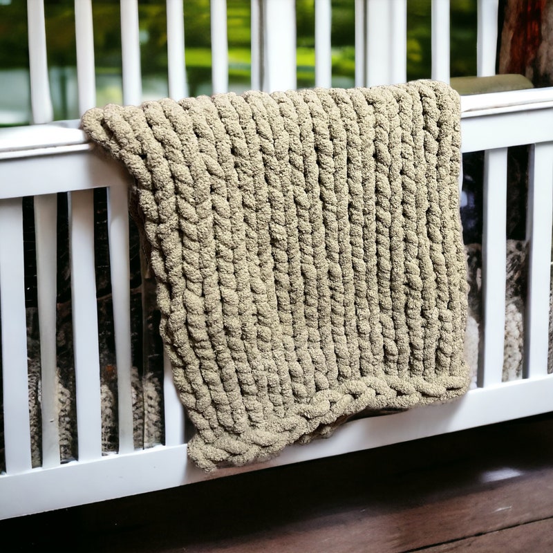 Hand Knit Throw - Etsy