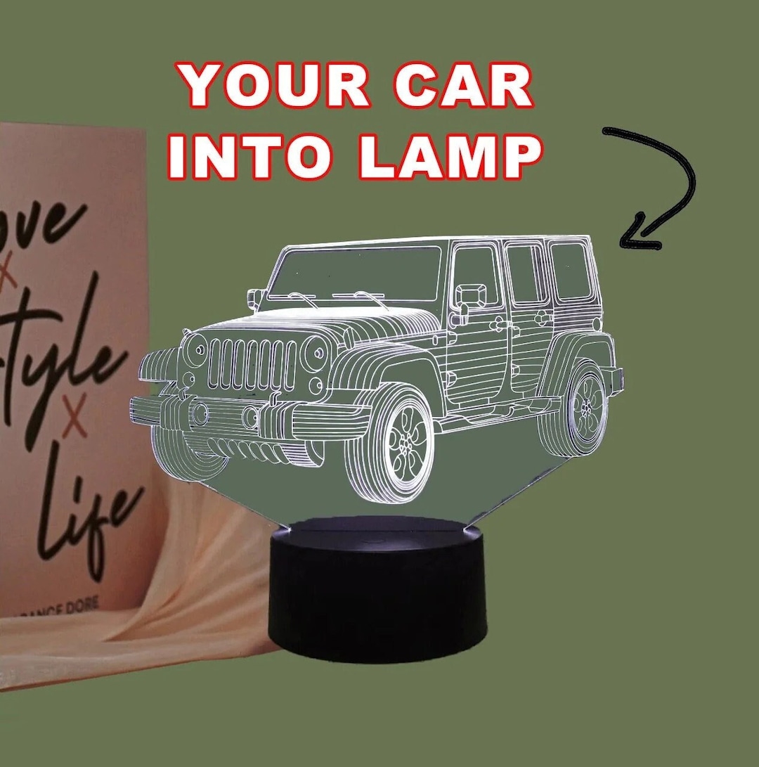 Car Guy Lamp Gift, Custom 3D Car Sketch Night Light 7 Colors, Super Car ...