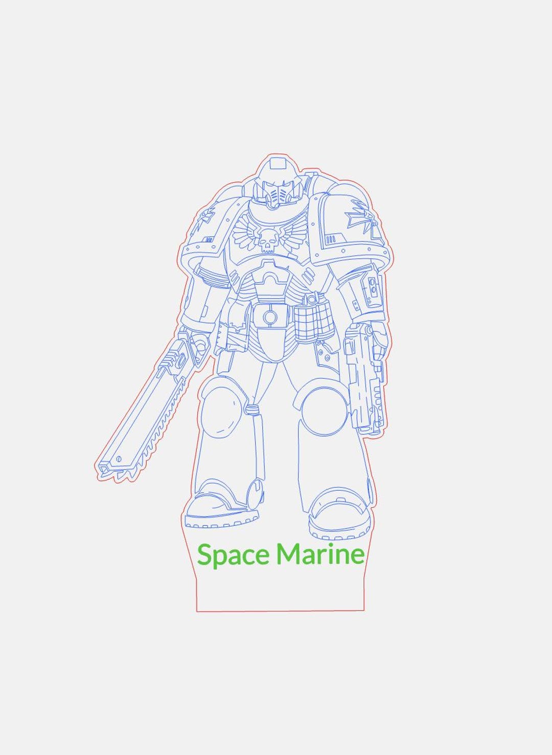 Space Marine Custom Any Game Character Personalized 3d LED Lamp ...
