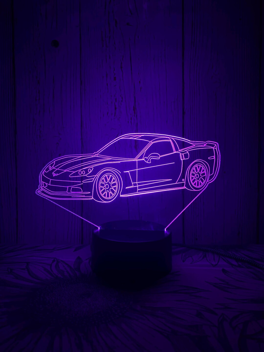 Personalized Corvette LED Light Led Lamp 3d LED Multicolor Gift for Him ...