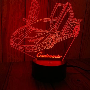 Personalized Multicolor Lamborghini Centenario LED Light Lamp 3d LED ...