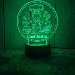 Chef LED Lamp Multicolor 3d Illusion Night Light Lamp Unique Gift for ...