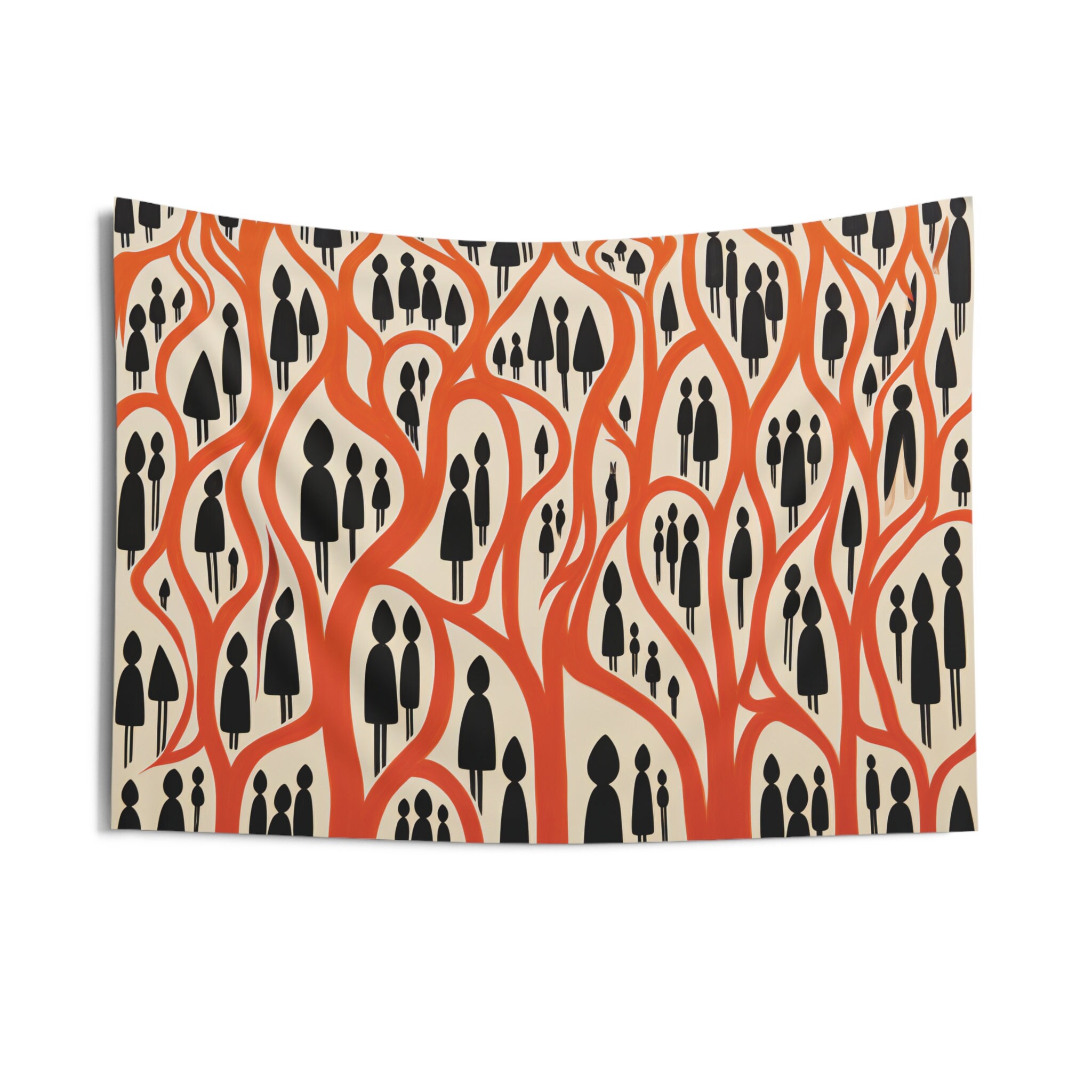 African Pattern Wall Hanging, Keith Haring Inspired Design Tapestry ...