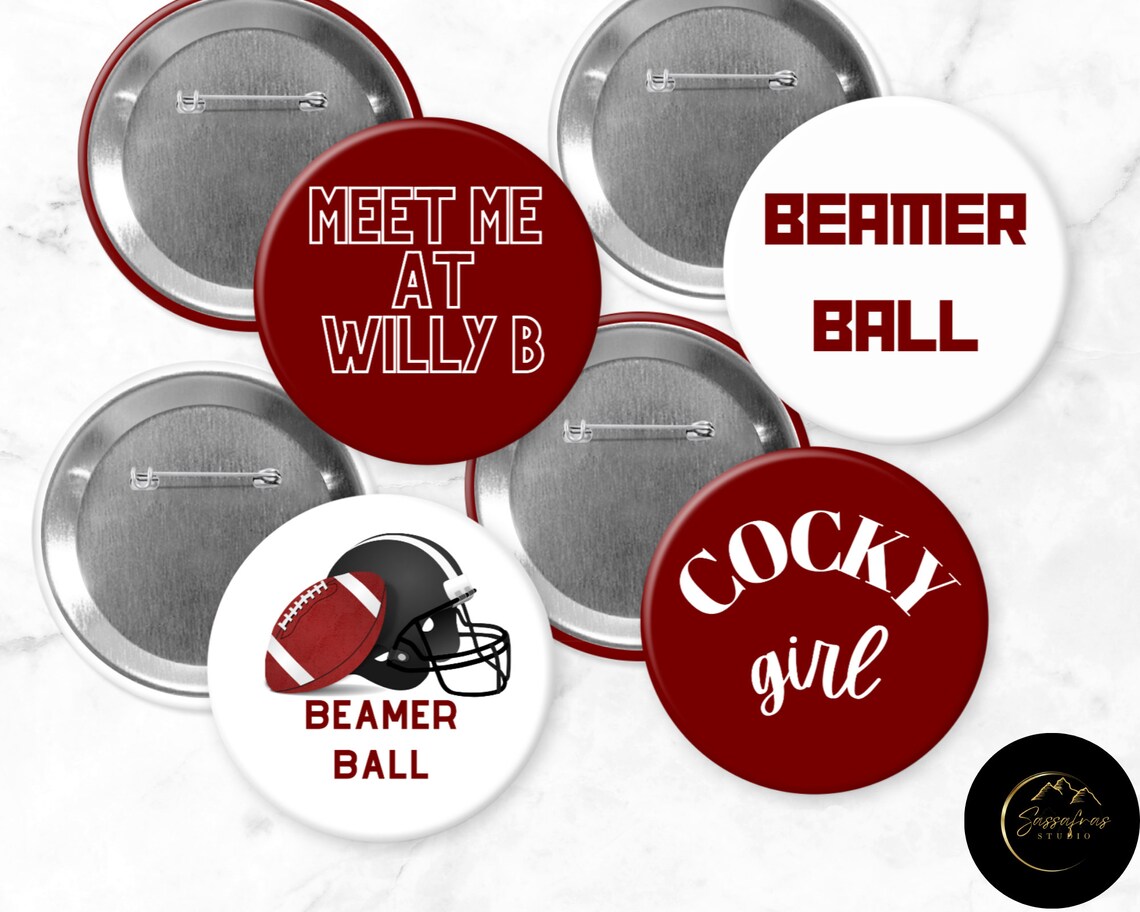 Willy B Football Button Pins - Etsy