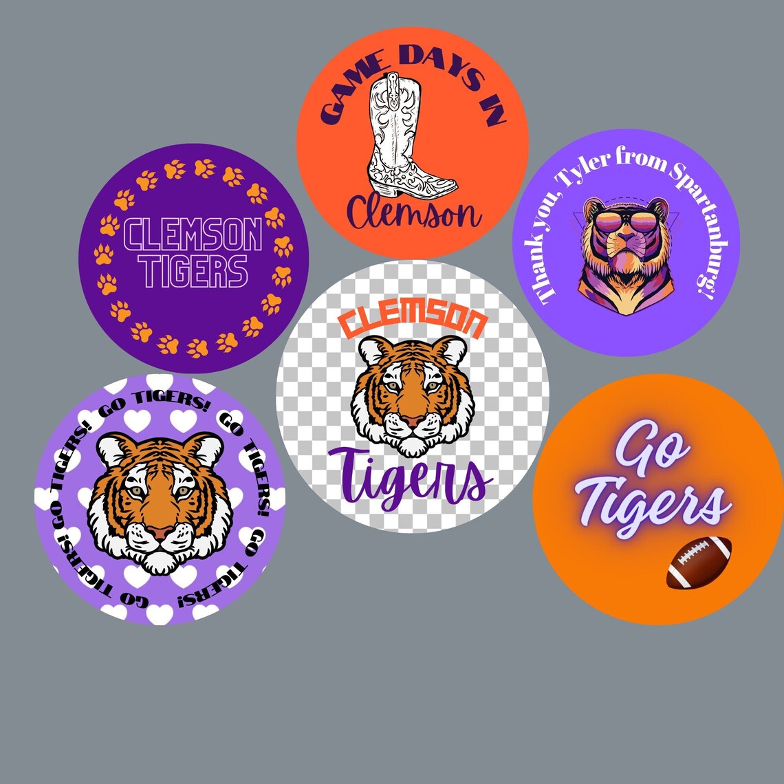 Clemson Tigers Gameday Button Pins - Etsy