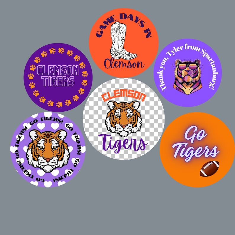 Clem Tigers Gameday Button Pins - Etsy