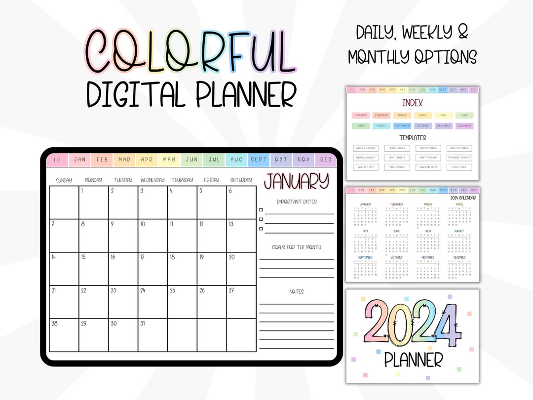 Planner 2024, Digital Planner 2024, 2024 Digital Planner, Digital ...