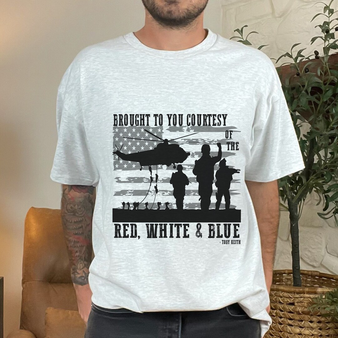 Brought to You Courtesy of the Red White & Blue Tshirt, Mens Tshirt ...