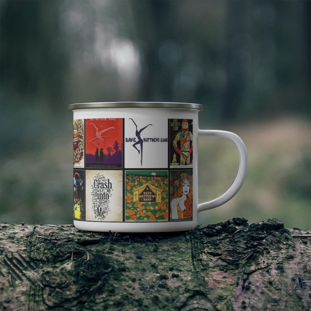 Dave Mathews Band Poster Collage Enamel Camping Mug | Retro Concert ...