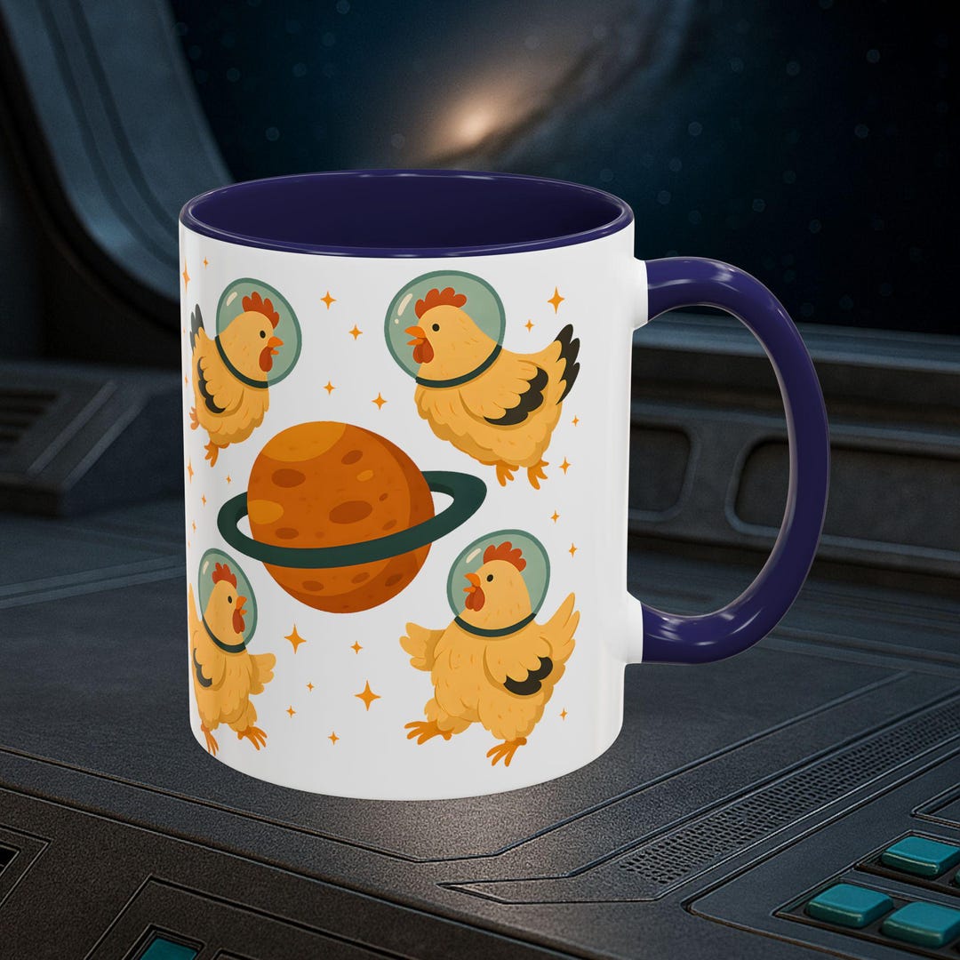 Buff Brahma Chicken Coffee Mug, 11oz and 15oz Sizes, Outer Space ...