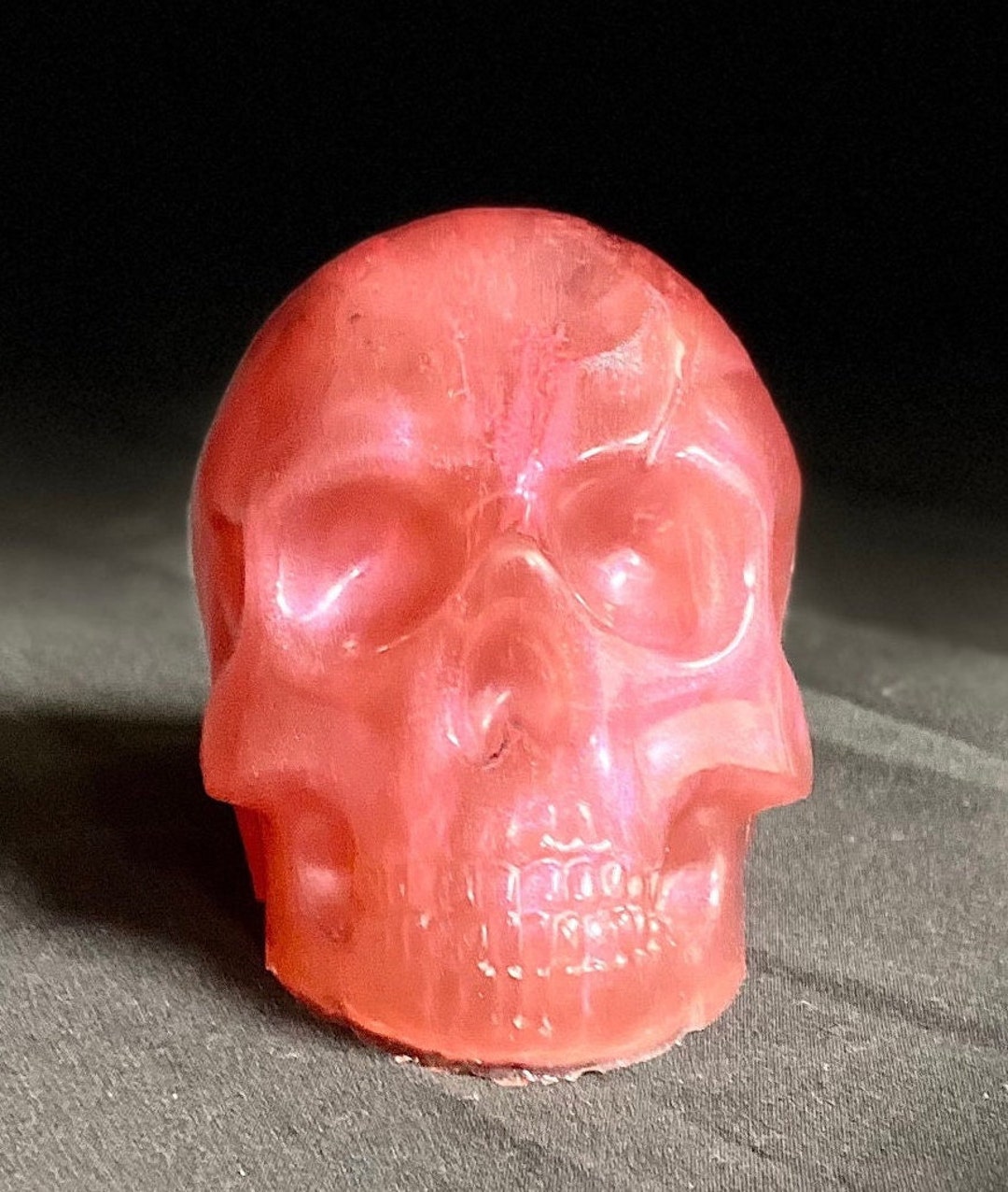 Strawberry Swirl Resin Skull Art | Skull Decoration | Epoxy Skull ...
