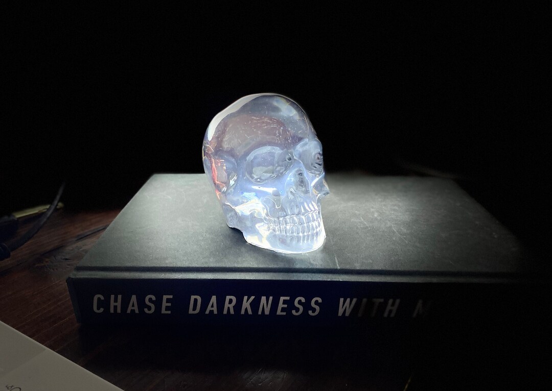 Large Clear Resin Skull Art | Skull Decoration | Epoxy Skull | Human ...