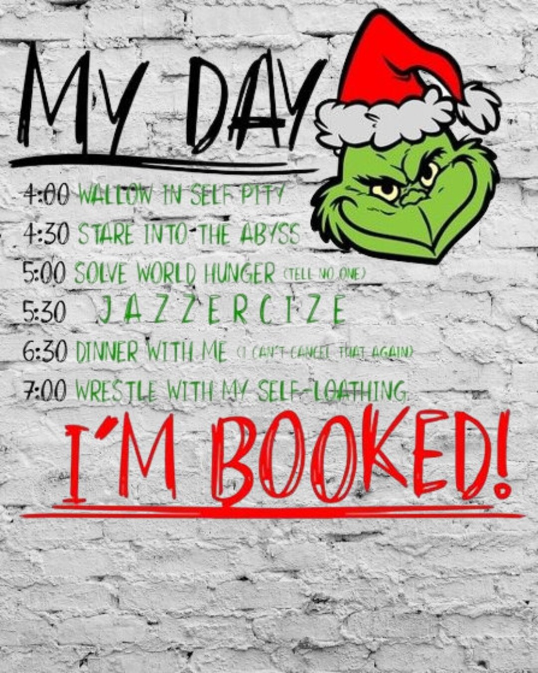 Grinch My Day Im Booked DTF Heat Transfer - Etsy