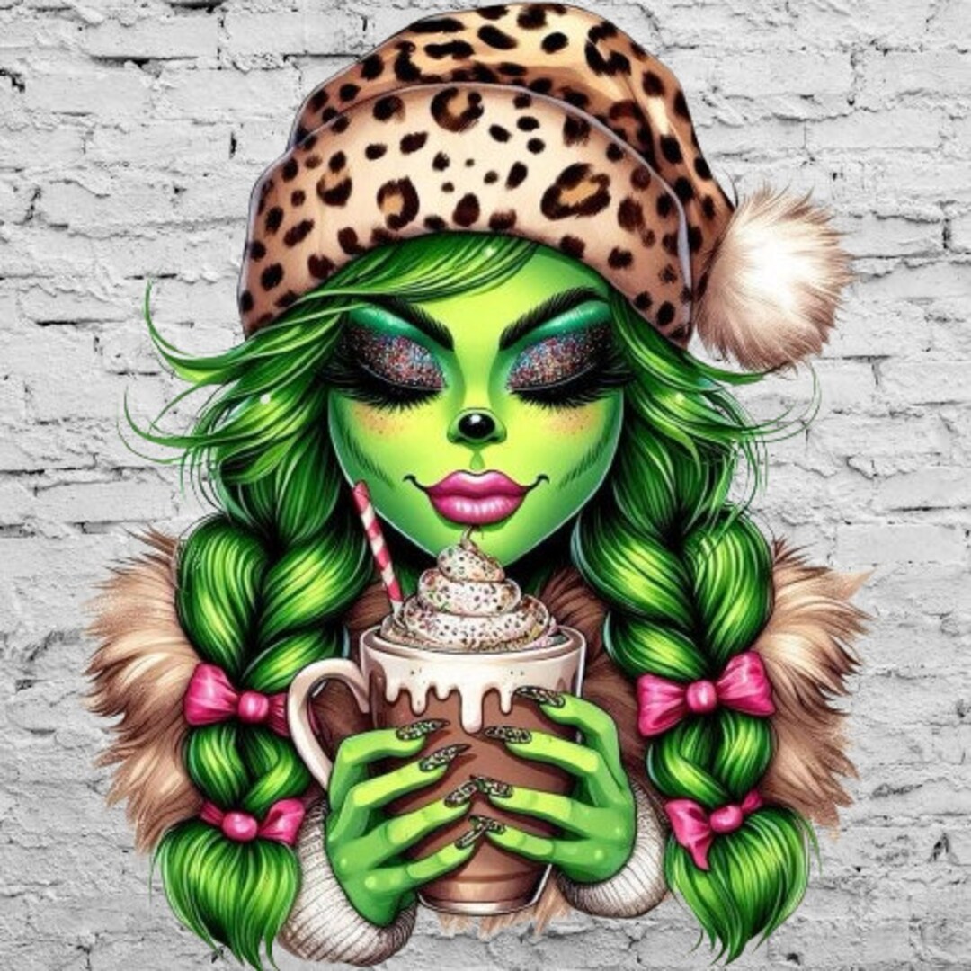 Cheetah Grinch Babe DTF Heat Transfer - Etsy