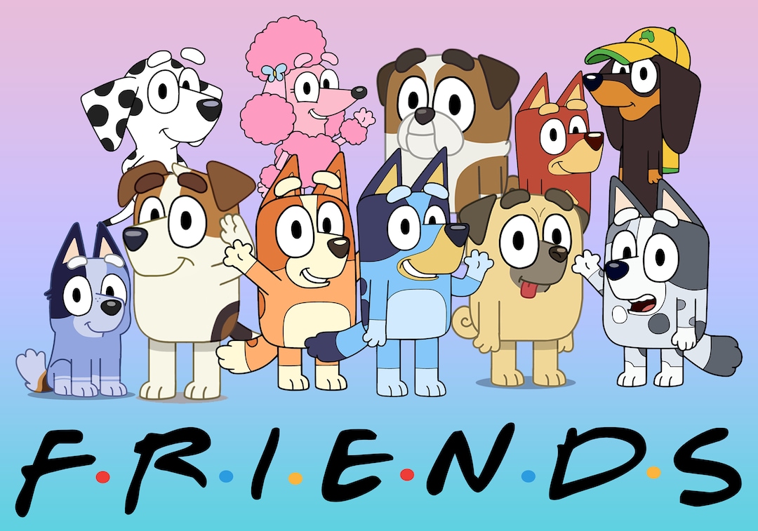 Transferencia de calor DTF de Bluey Friends - Etsy México