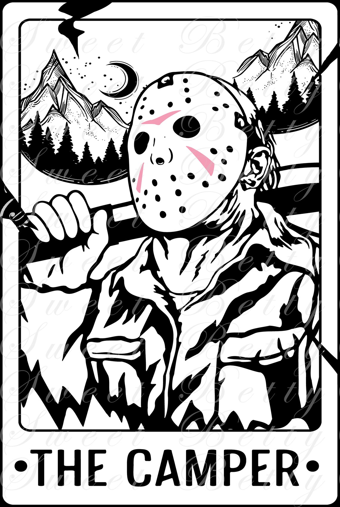 Jason Voorhees Pink Camper DTF Heat Transfer - Etsy