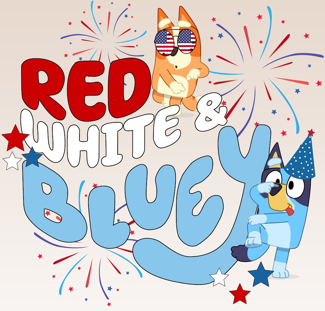 Red White and Bluey DTF Heat Transfer - Etsy Canada