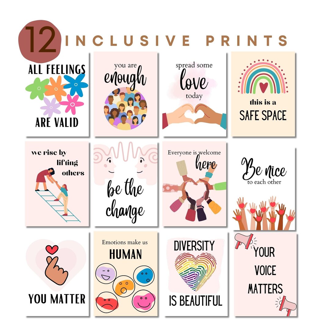 Inclusive Poster Bundle School Counselor Office Decor Social Worker ...