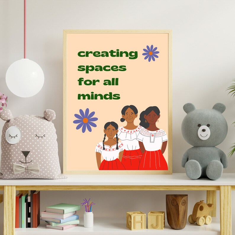 Safe Space Poster Neurodiversity Classroom Boho Therapy Wall Art ...