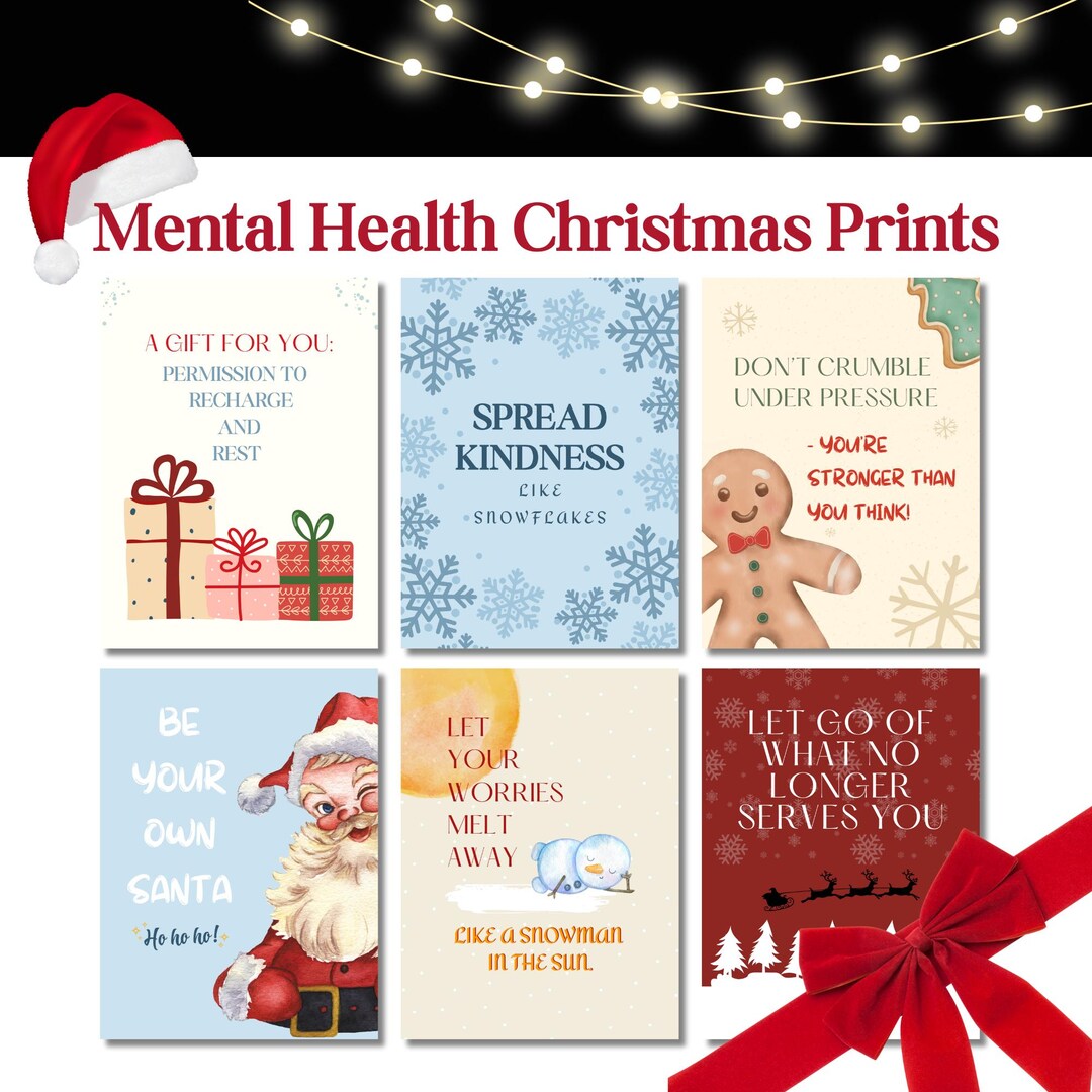 Christmas Mental Health Poster Counselor Office Decor Social Worker ...