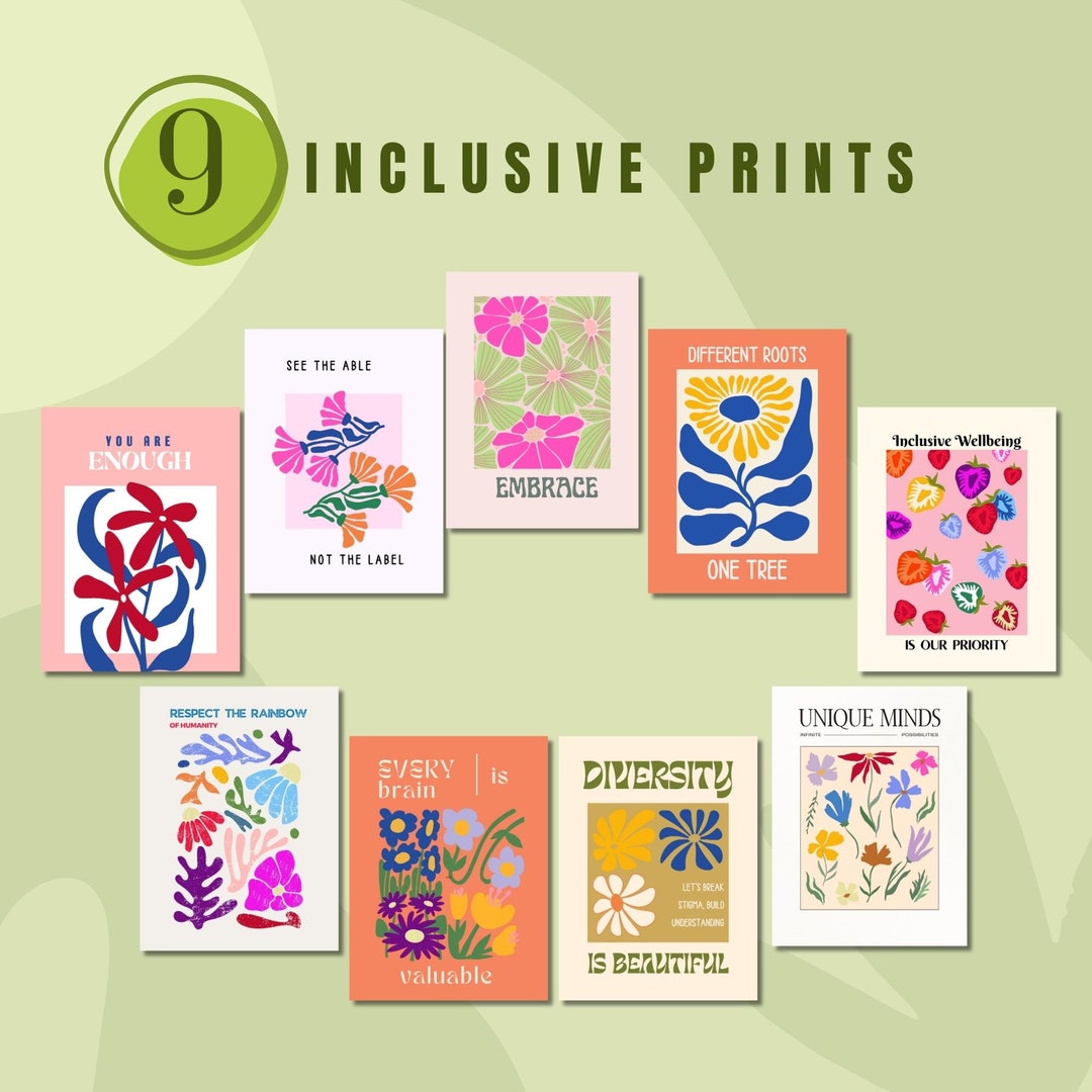 Neurodiversity Poster Inclusive School Psychologist Print Bundle Quote ...