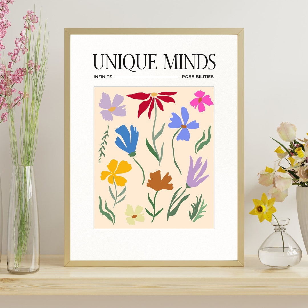 Unique Minds Poster Neurodiversity Counseling Art Inclusive School ...