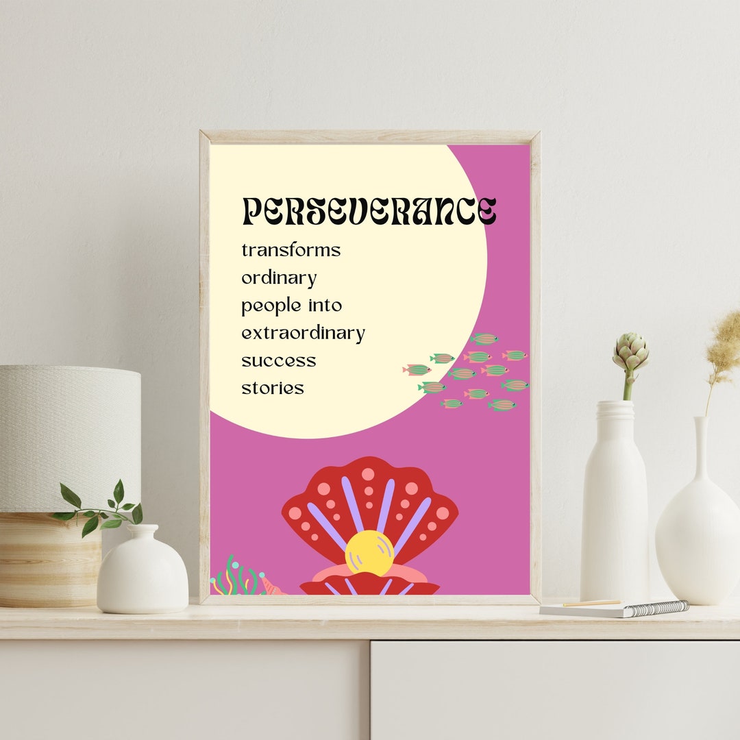 Perseverance Poster Growth Mindset Inclusive Print Social Worker Wall ...