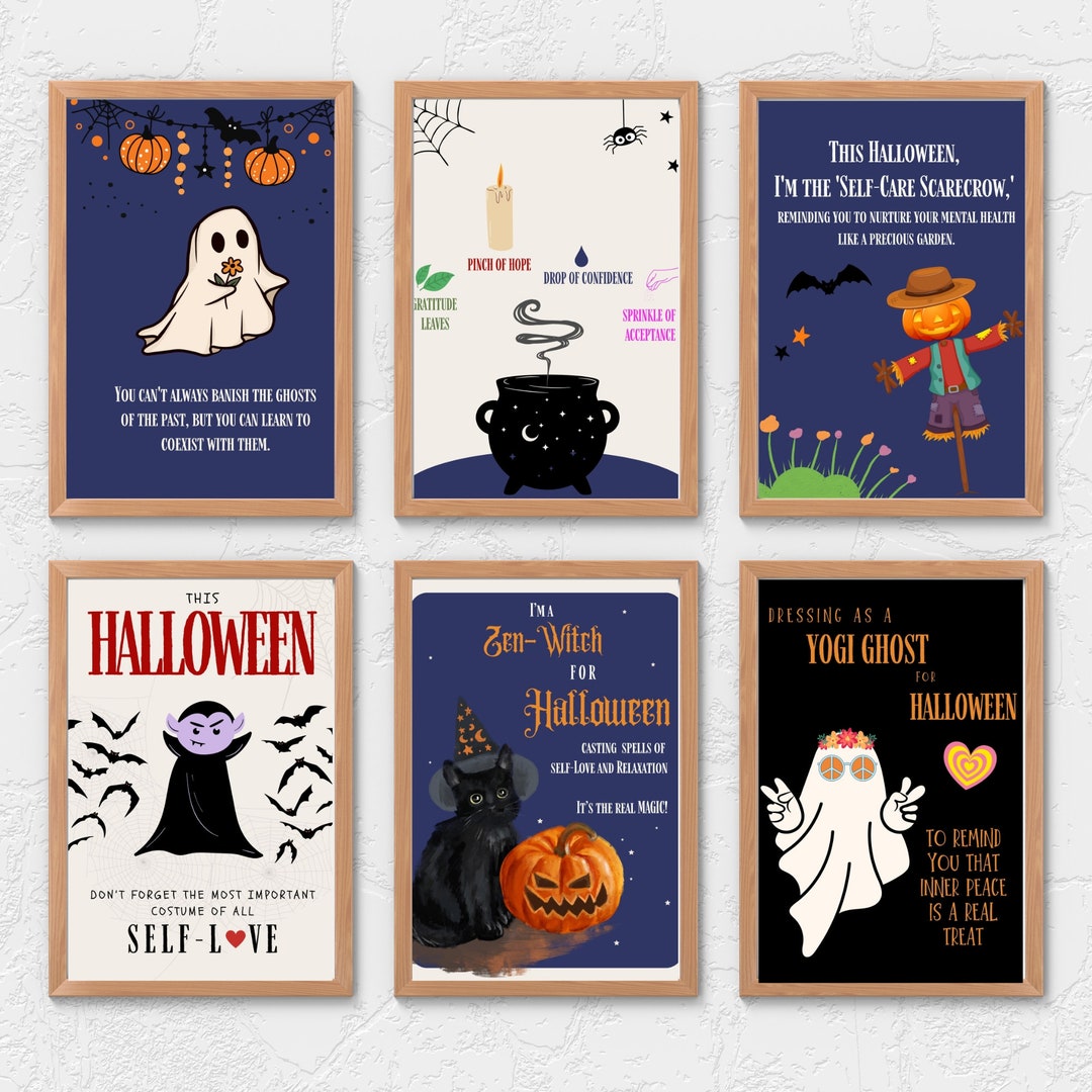 Kids Halloween Poster Mental Health Spooky Classroom Quote Bundle ...