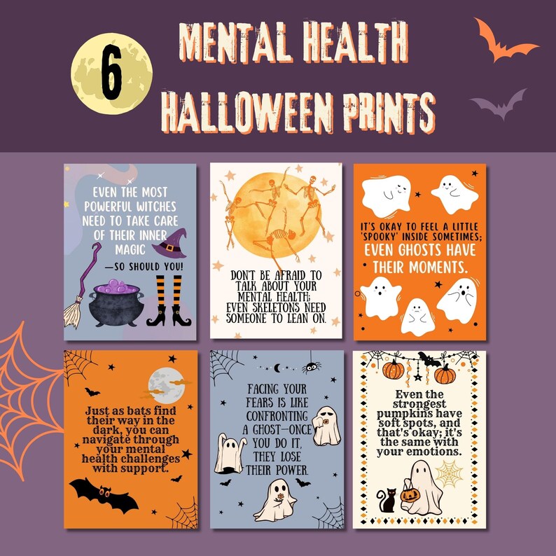 Halloween Poster Mental Health Spooky Classroom Quote Bundle Social ...