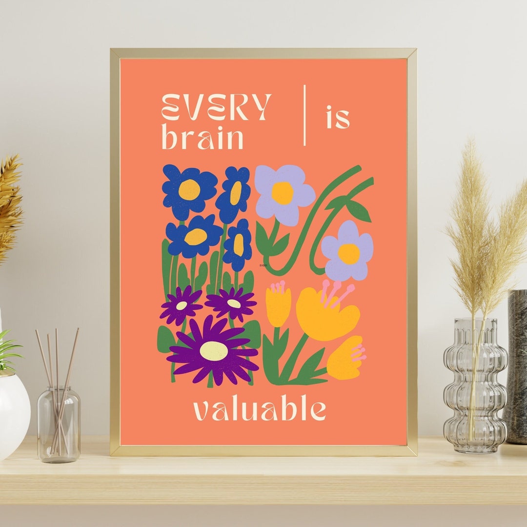 Neurodiversity Poster Counseling Therapy Wall Art Inclusive Social ...