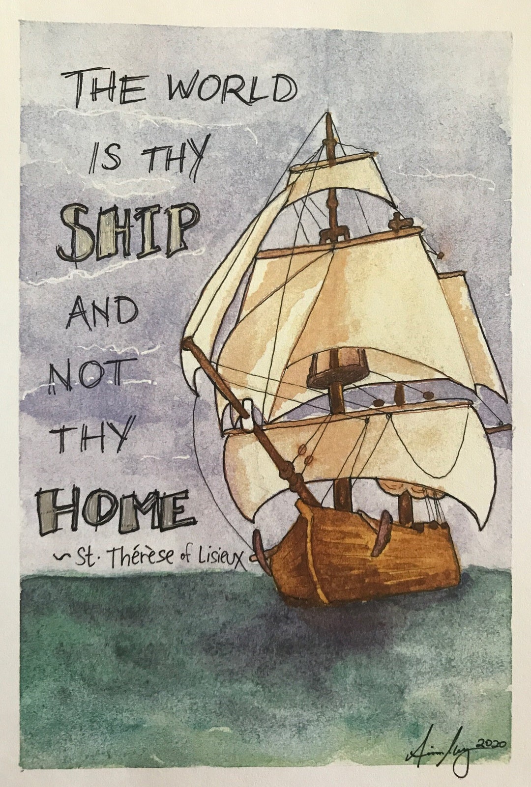 The World is Thy Ship 5x7 Print - Etsy