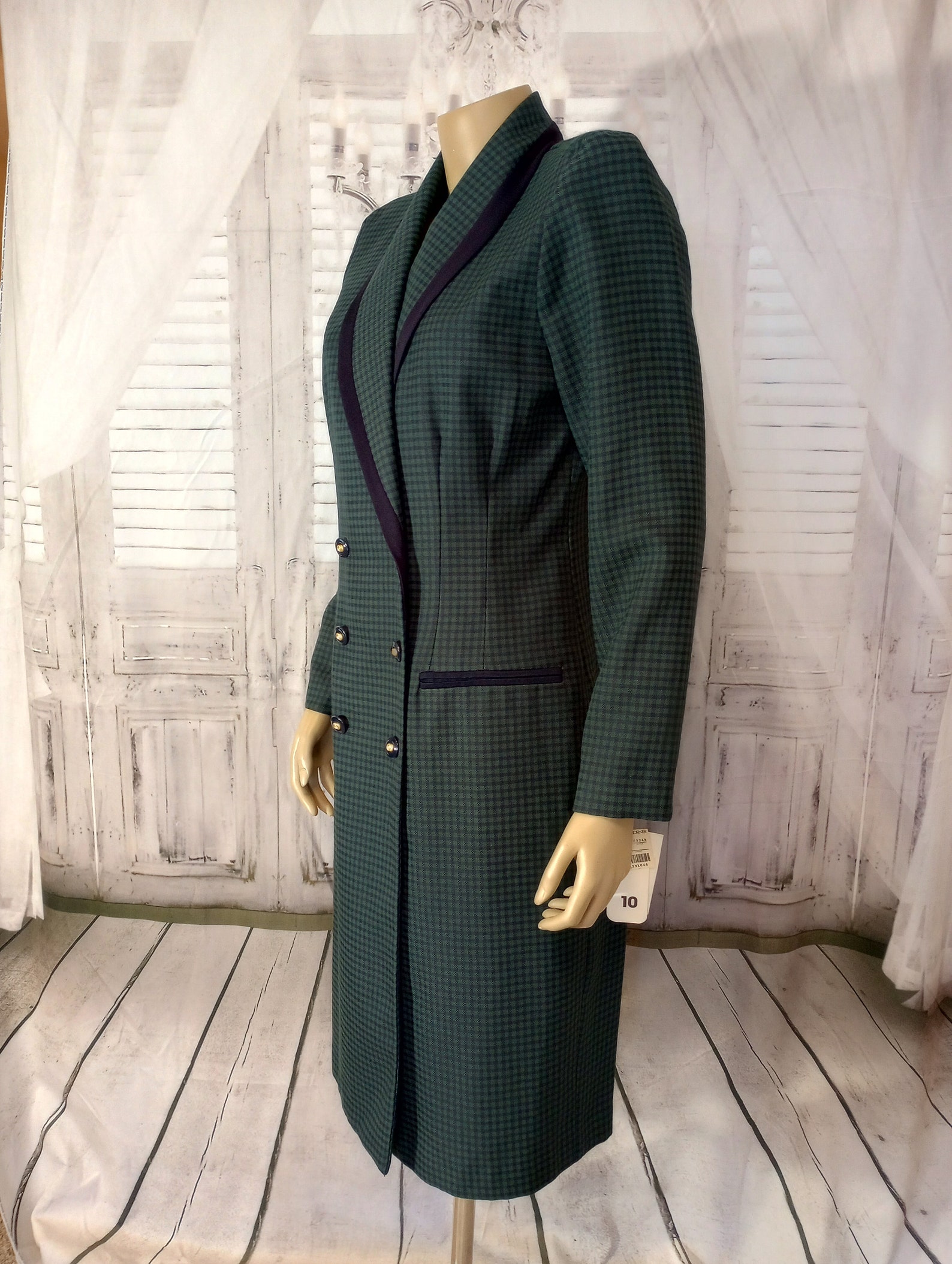 Vintage Casual Corner TAGS ON Forest Green and Navy Blue Plaid Suit ...