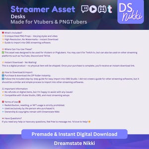 Vtuber Desk PNG Prop Pack – 5x Streamer Tables for Vtube Studio ...