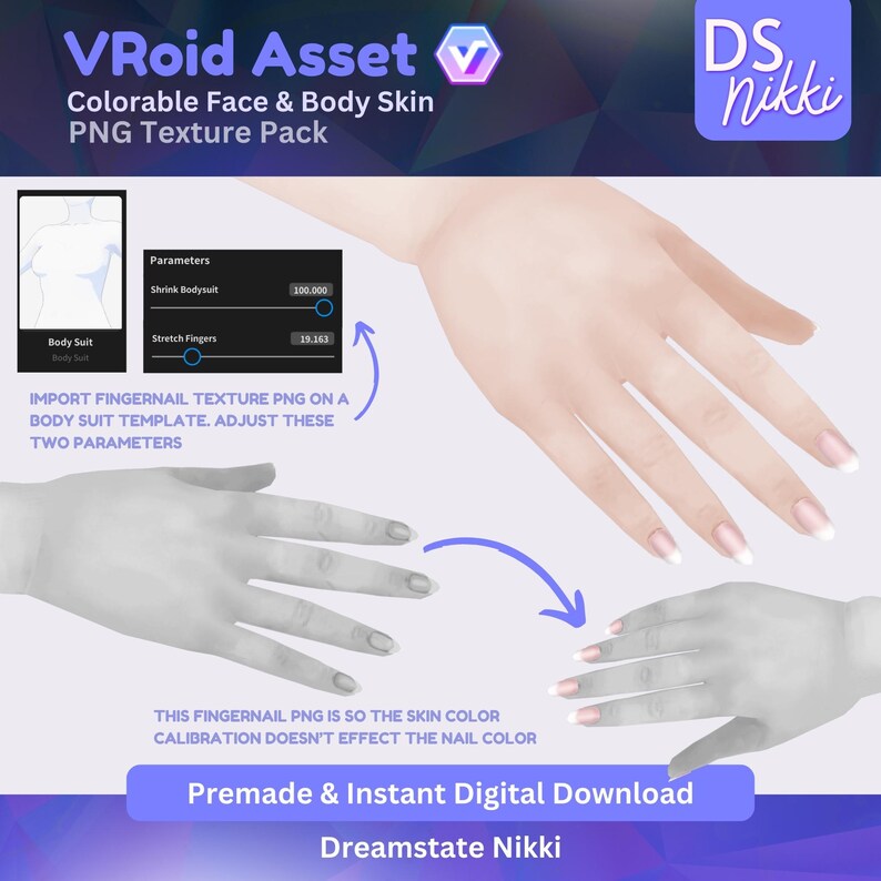 Vroid Skin Texture Pack for Vtubers – Face, Body, Eyelash & Makeup ...