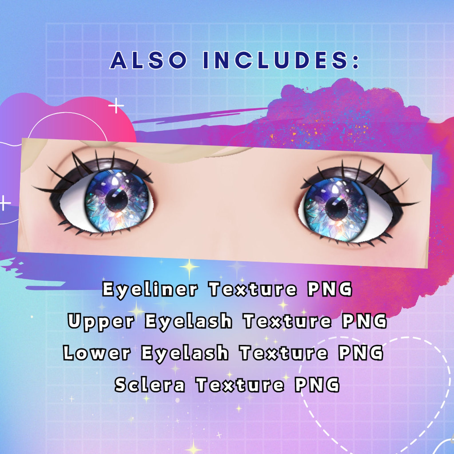 Vroid Iris Eye PNG Texture Pack - Vtuber Assets for Streaming - Etsy