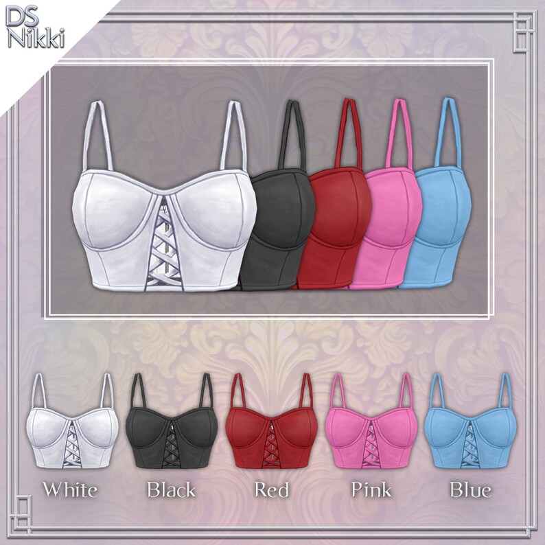 Vroid Lace up Tank Top Color Set Clothing Textures PNG Cute Vtuber ...