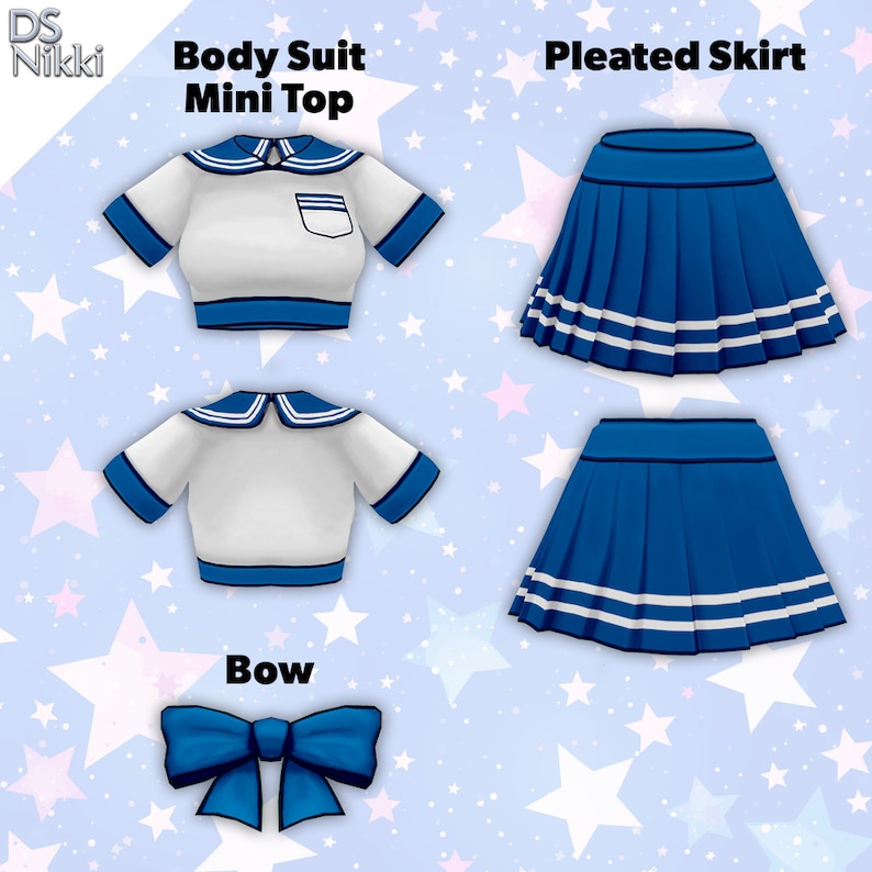 Vroid Sailor Costume Color Set Clothing Textures PNG Cute Vtuber Assets ...
