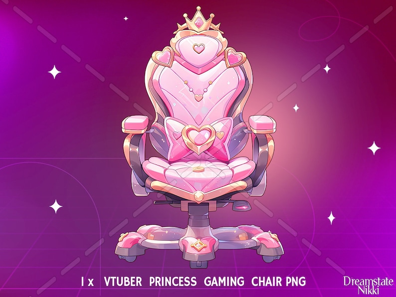 1 X Vtuber Asset Princess Gaming Chair, Vtube, Vtuber, Streamer, Twitch ...