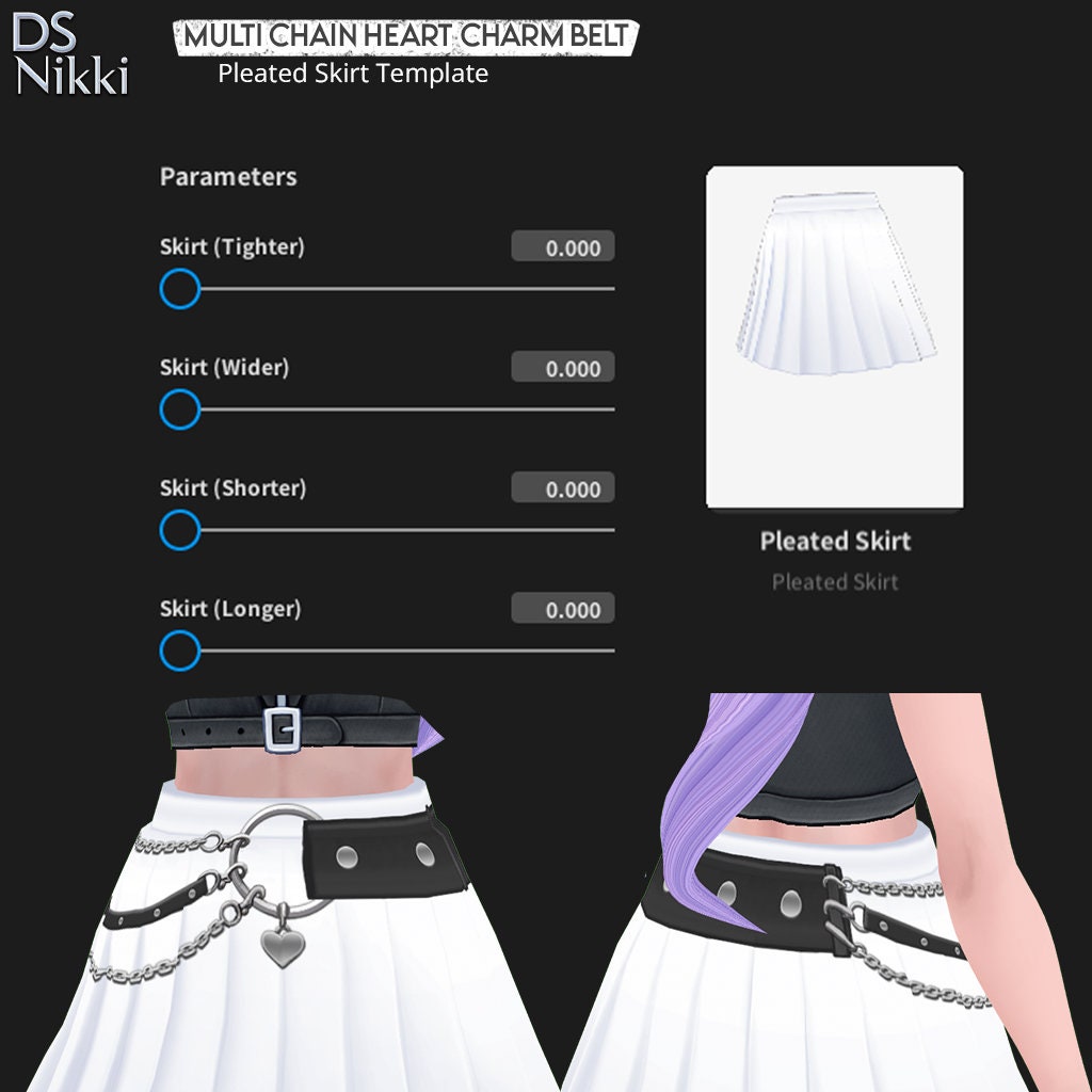 Vroid Multi Chain Heart Charm Belt Clothing Textures PNG Cute Vtuber ...