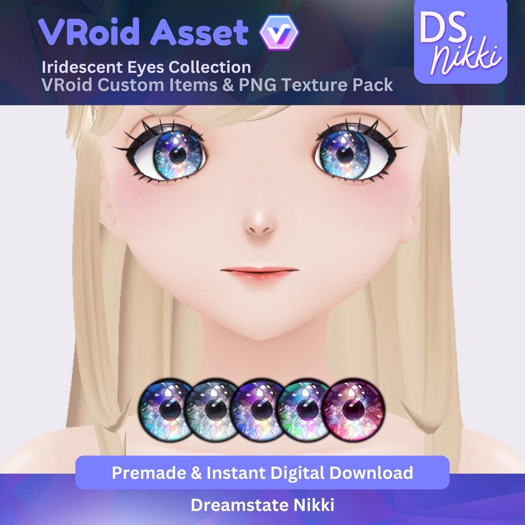 Vroid Eye Collection– Iridescent Anime Eyes for Vtuber Model | Vroid ...