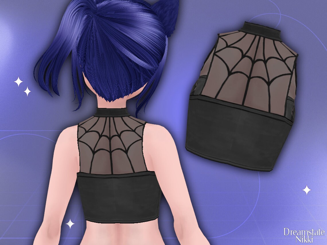 Vroid Halloween Spider Web Top Texture Vtuber Vtube Spooky - Etsy
