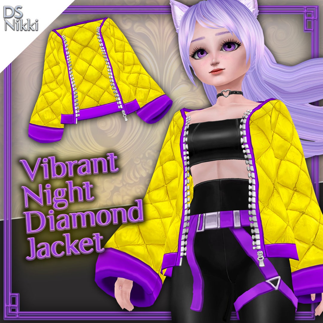 Vroid Vibrant Night Diamond Jacket Color Set Clothing Textures PNG Cute ...