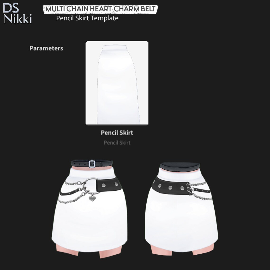 Vroid Multi Chain Heart Charm Belt Clothing Textures PNG Cute Vtuber ...