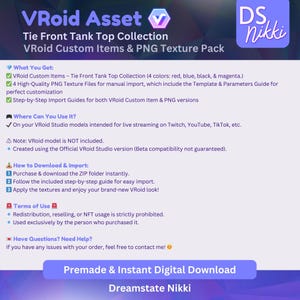 Vroid Studio Outfit – Stylish Tie Front Tank Top Set, Vroid Custom ...
